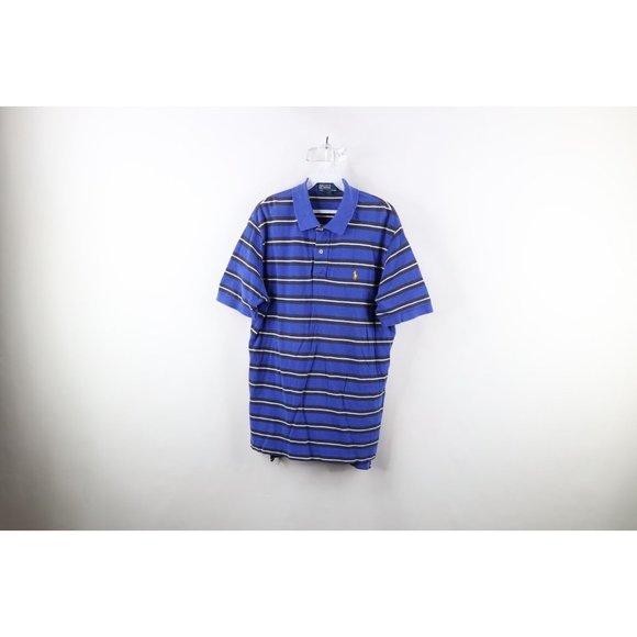 Ralph Lauren | Shirts | Vintage 9s Ralph Lauren Mens Large Faded Striped Collared Golf Polo ...